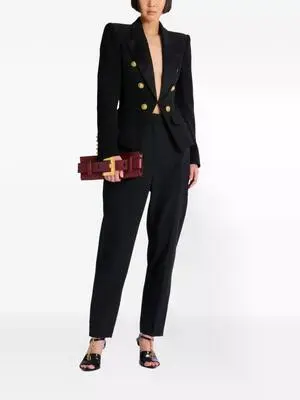 Balmain Double-breasted Peplum Blazer - Black
