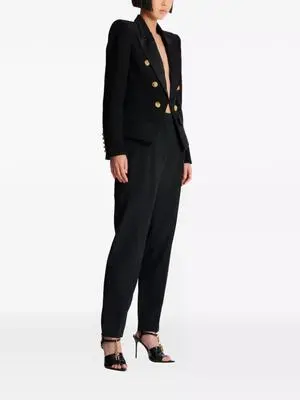Balmain Double-breasted Peplum Blazer - Black