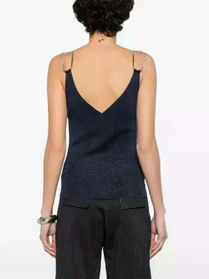 CIRCUS HOTEL V-neck Top With Chain Straps