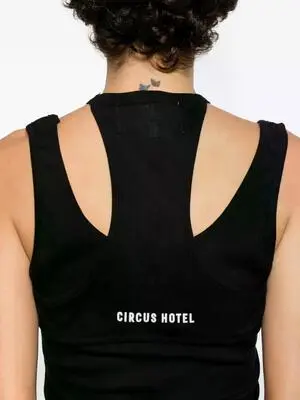 CIRCUS HOTEL Halterneck Top - Black