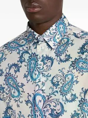 Etro Floral Paisley Cotton Shirt - Neutrals