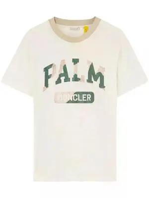 PALM ANGELS X MONCLER X Moncler Logo-print Cotton T-shirt - White