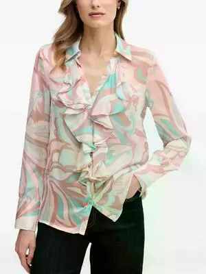 GAUDI Patterned Ruffled Shirt