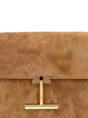 TOM FORD Suede Shoulder Bag With Logo Detail