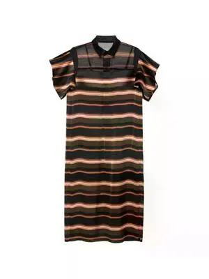 Sacai Striped Shirt Dress - Black