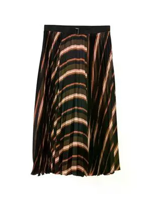 Sacai Striped-pattern Midi Skirt