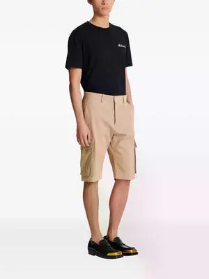 Balmain Cotton Cargo Bermuda Shorts - Neutrals