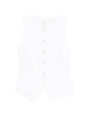 Eleventy Button Waistcoat - White