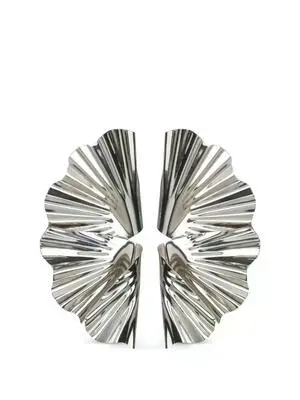 JENNIFER BEHR Darya Ruffled Clip-on Earrings - Silver
