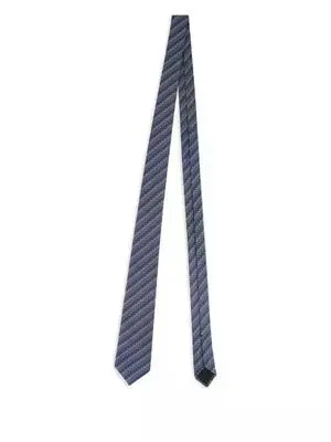 Gucci Horsebit Silk Jacquard Neck Tie - Blue