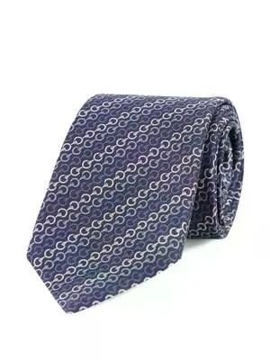 Gucci Horsebit Silk Jacquard Neck Tie - Blue