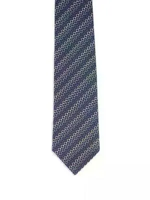 Gucci Horsebit Silk Jacquard Neck Tie - Blue