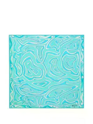 Emilio Pucci Patterned Border Scarf - Blue