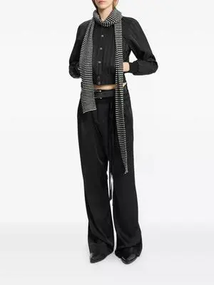 ANN DEMEULEMEESTER Ale Striped Knit Scarf - Black