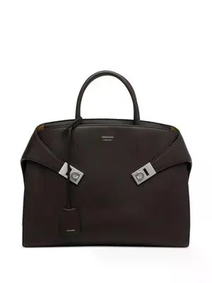 FERRAGAMO Logo Detailed Tote Bag - Brown