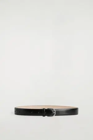 Cos D-buckle Leather Belt - Black