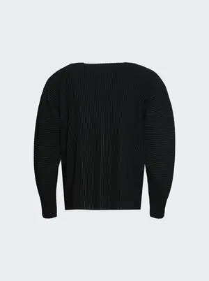 HOMME PLISSÃ ISSEY MIYAKE Pleated Cardigan - Black