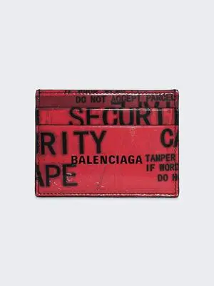 Balenciaga Tape Type Card Holder And Light Red - Black