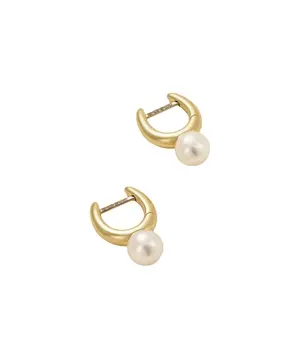 Mikimoto 18-karat Akoya Pearl Hoop Earrings - Gold