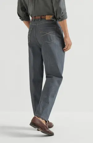 Brunello Cucinelli Comfort Denim Trousers - Medium Grey
