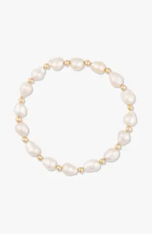 CUFFED BY NANO Baroque Pearl And 14k Filled Beaded Bracelet - Gold