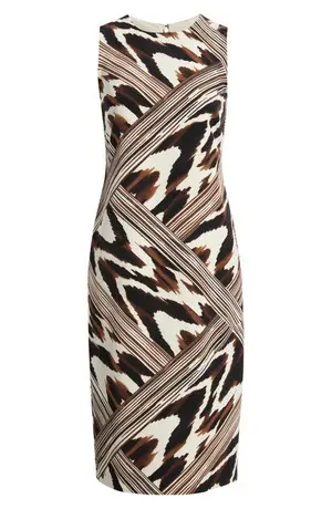 Anne Klein Printed Sleeveless Midi Dress