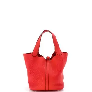 Hermès Picotin Lock Bag Clemence Mm - Red