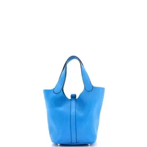 Hermès Picotin Lock Bag Clemence Pm - Blue