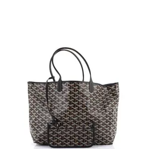 Goyard Saint Louis Tote Coated Canvas Pm - Black