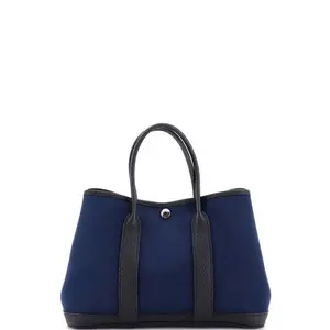 Hermès Garden Party Tote Toile And Leather 30 - Blue