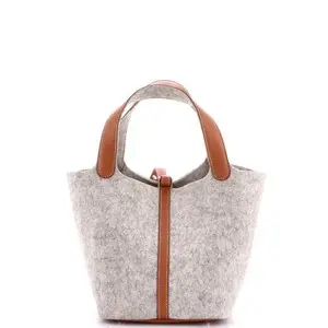 HERMES Picotin Lock Bag Felt With Leather Pm