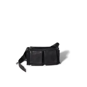 Miu Miu Utilitiare Nappa Leather Shoulder Bag - Black