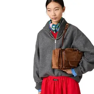 Miu Miu Cashmere And Jersey Zipper Sweater