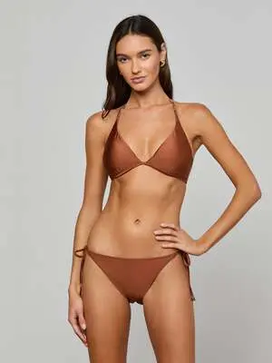 L'Agence Annabelle Triangle Bikini Top - Bronze Shimmer