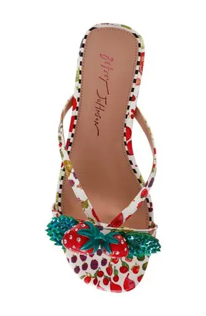 Betsey Johnson Garrik Strappy Sandal - White Multi