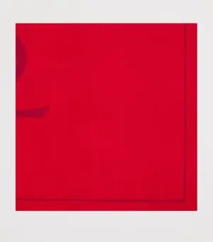 Saint Laurent Silk Cassandre Scarf - Red