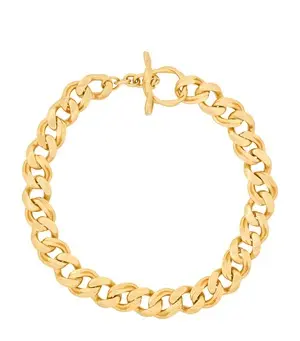 Saint Laurent Hammered T-bar Choker - Metallic