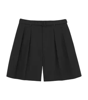 Saint Laurent Cotton Pleated Shorts