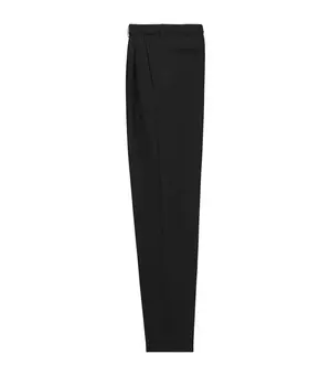 Saint Laurent Wool Pleated Trousers - Black