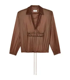 Saint Laurent Nylon Cropped Windbreaker Jacket