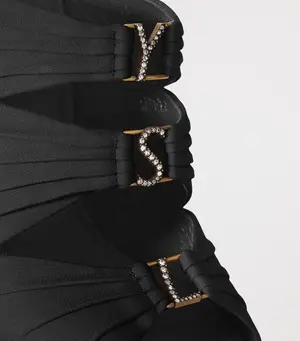 Saint Laurent Satin Crepe Emilie Mules - Black