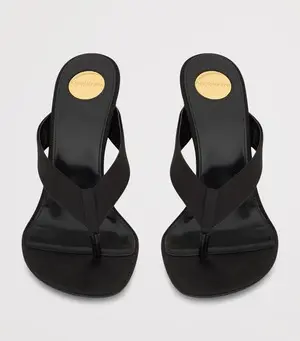Saint Laurent Satin Crepe Opyum Sandals - Black
