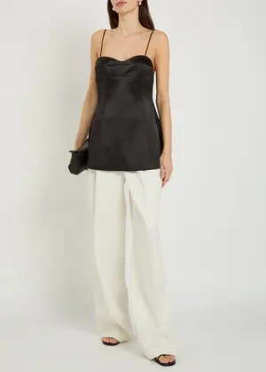 RÓHE Satin Top - Black