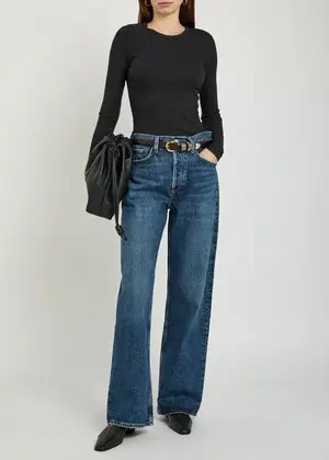 AGOLDE Delphi Long Sleeve Knit Top - Black