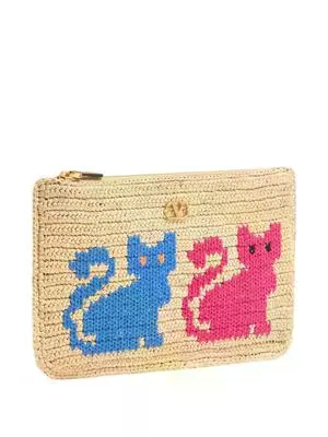 Valentino Garavani Raffia Clutch - Neutrals