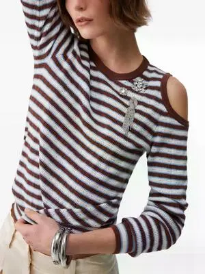Liu Jo Striped Cut-out Sweater