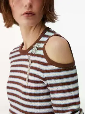Liu Jo Striped Cut-out Sweater