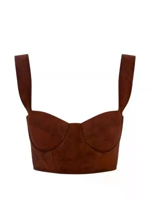 Ermanno Scervino Suede Bustier Top