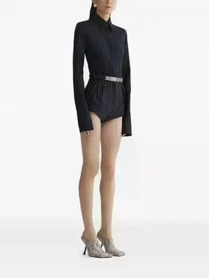 MUGLER Pinstripe High-waist Shorts