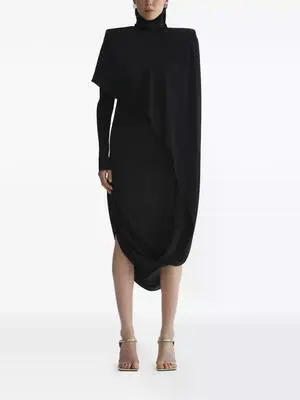 MUGLER Asymmetric Roll-neck Dress